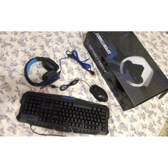 Headphones | New Blue Led Gaming Overear Headset Headphone Keyboard ...